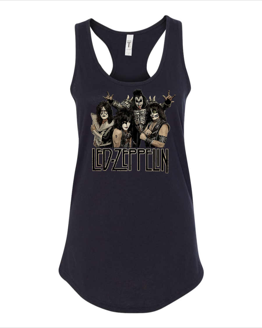 Led Zeppelin (KISS) - Women's Racerback Tank – T-Shirt Hell